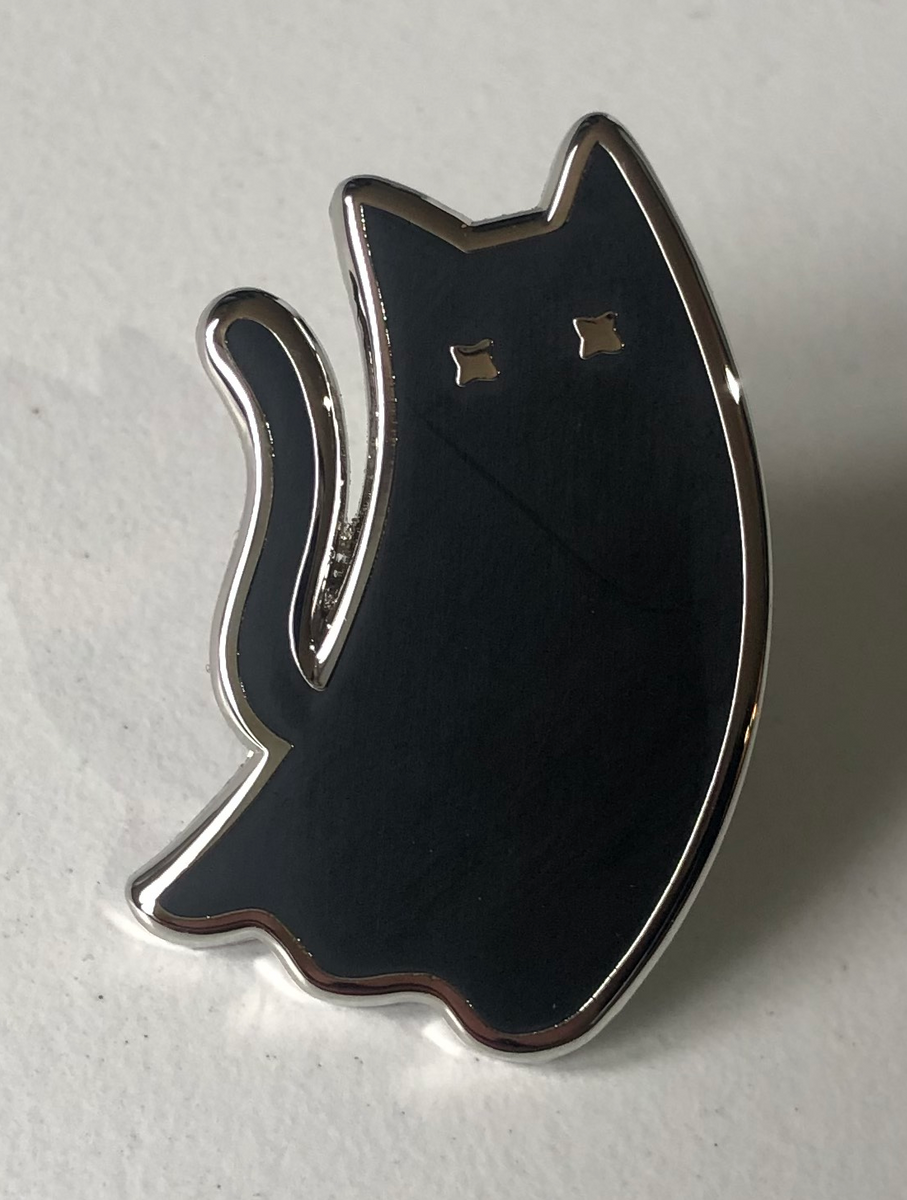 Ghost Cat enamel pin - Black – Dead Cats Club